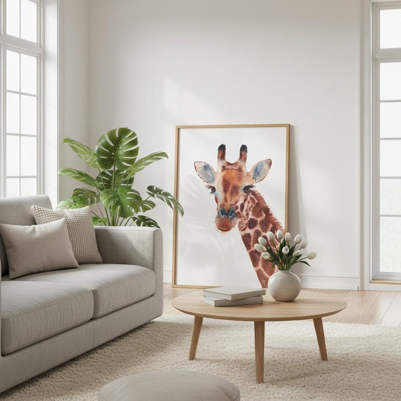 Giraffe Watercolor Art • His Creation Series • Hand-painted Giraffe ...