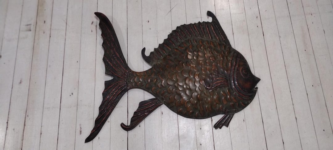 Vintage Large Metal Fish Wall Hanging - Etsy