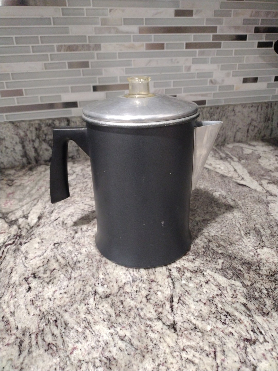 Vintage Black Aluminum Coffee Pot - 9 Cup Percolator - Mirro - Etsy