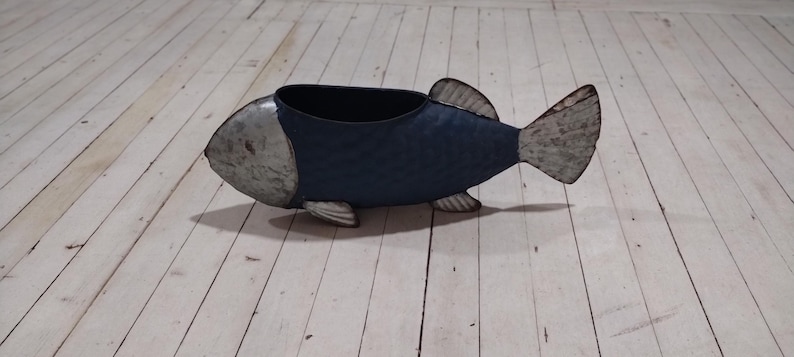 Vintage Galvanized Fish Planter - Etsy