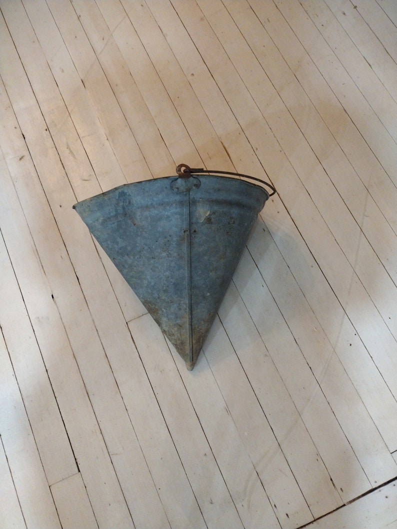 Antique Galvanized Cone Shape Fire Firefighter Railroad Bucket 1920s ...