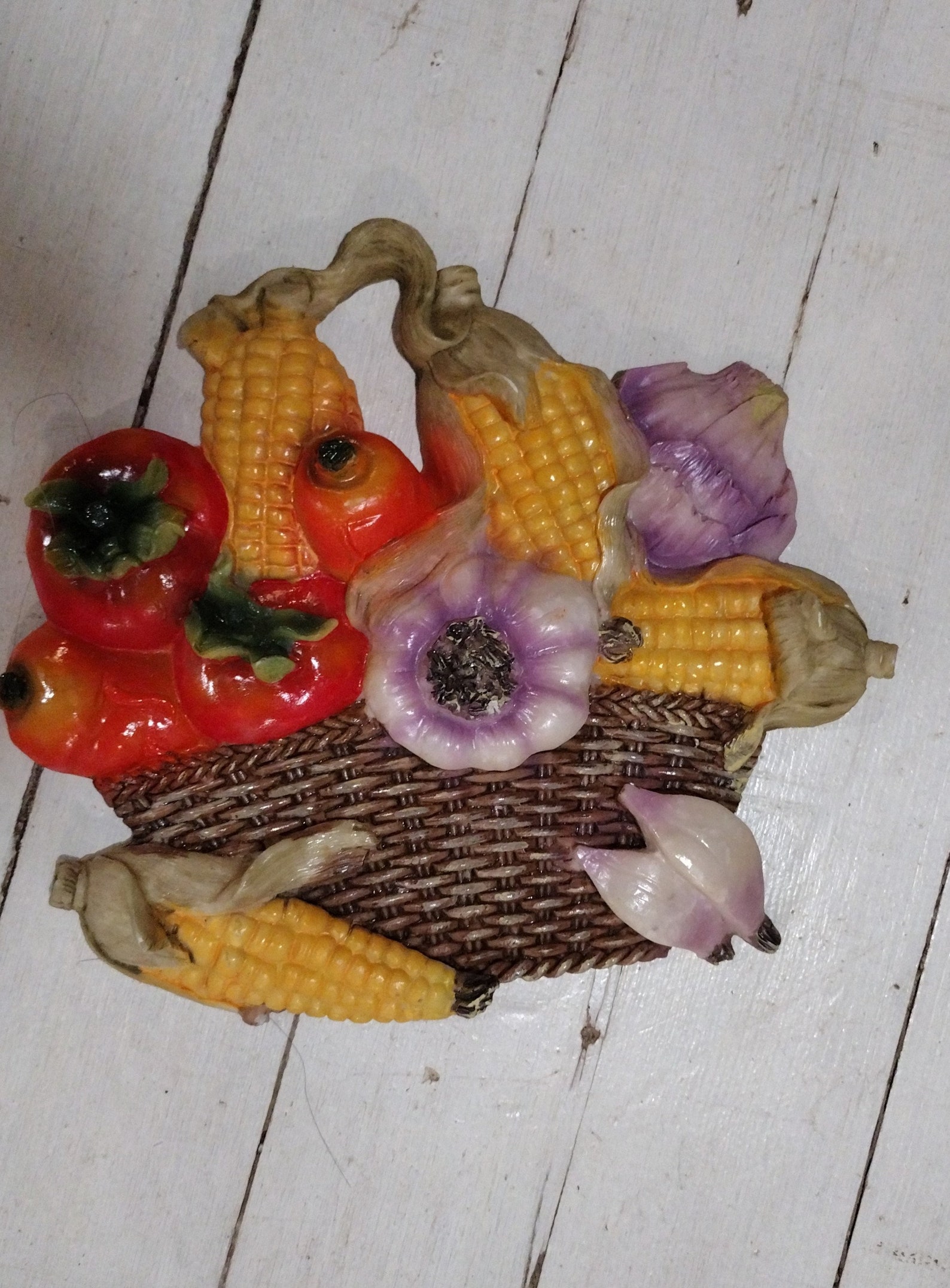 Vintage 1960s Homco Chalkware Set of 4 Vegetable Baskets Wall - Etsy