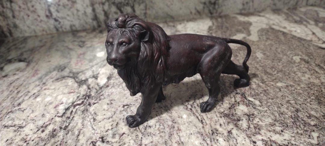 Vintage Lion Sculpture, Casted in Resin With a Faux Bronze - Etsy