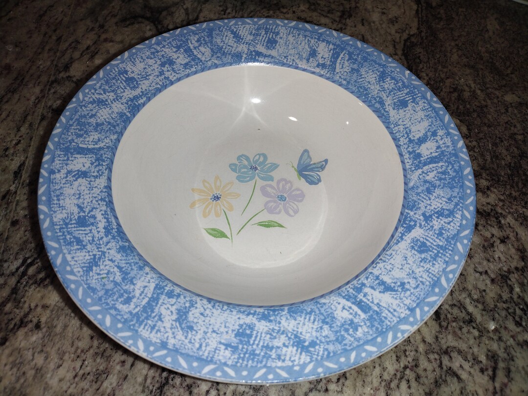4 Gibson Riviera / Van Beers Day Dream Flowers Blue Bowls - Etsy