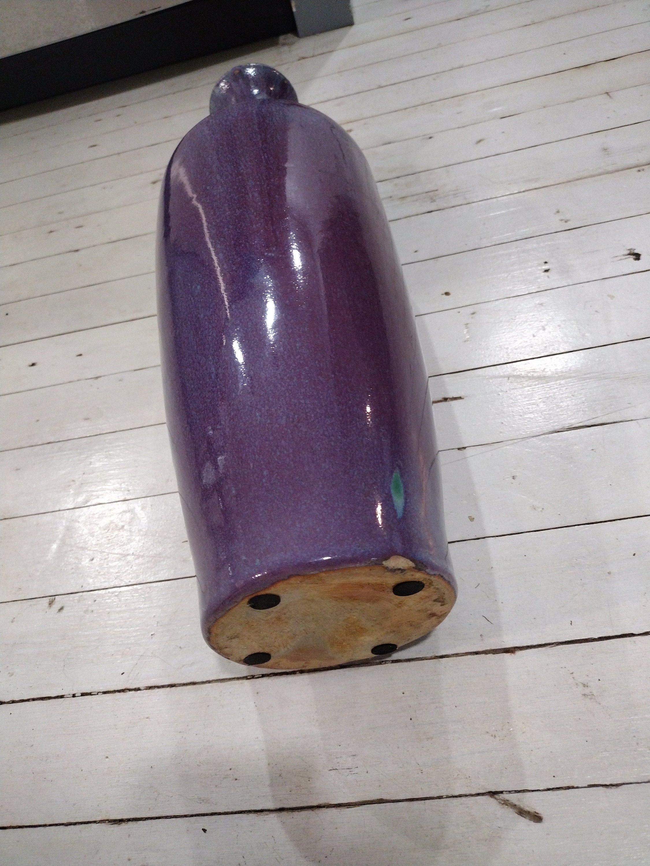 Vintage Chinese Monogram Chrome Purple Glazed Vase - Etsy