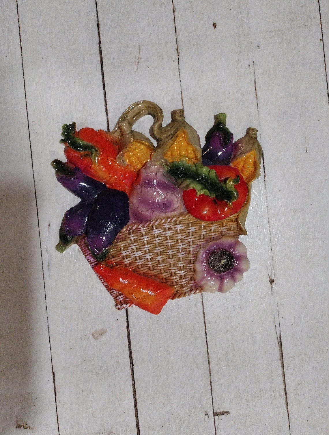 Vintage 1960s Homco Chalkware Set of 4 Vegetable Baskets Wall - Etsy