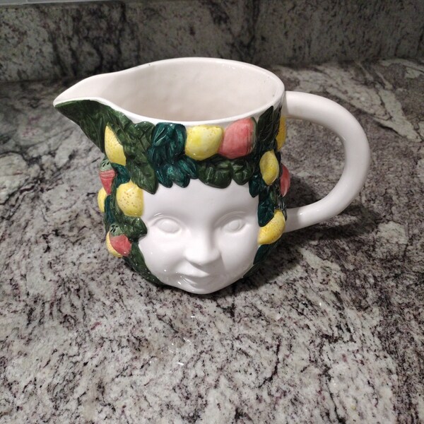 Ceramic Face Pitcher - Etsy