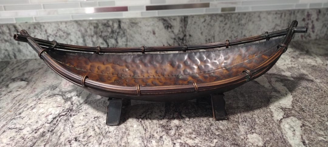 Vintage Canoe Bowl Table Decor Centerpiece With Decorative Balls - Etsy