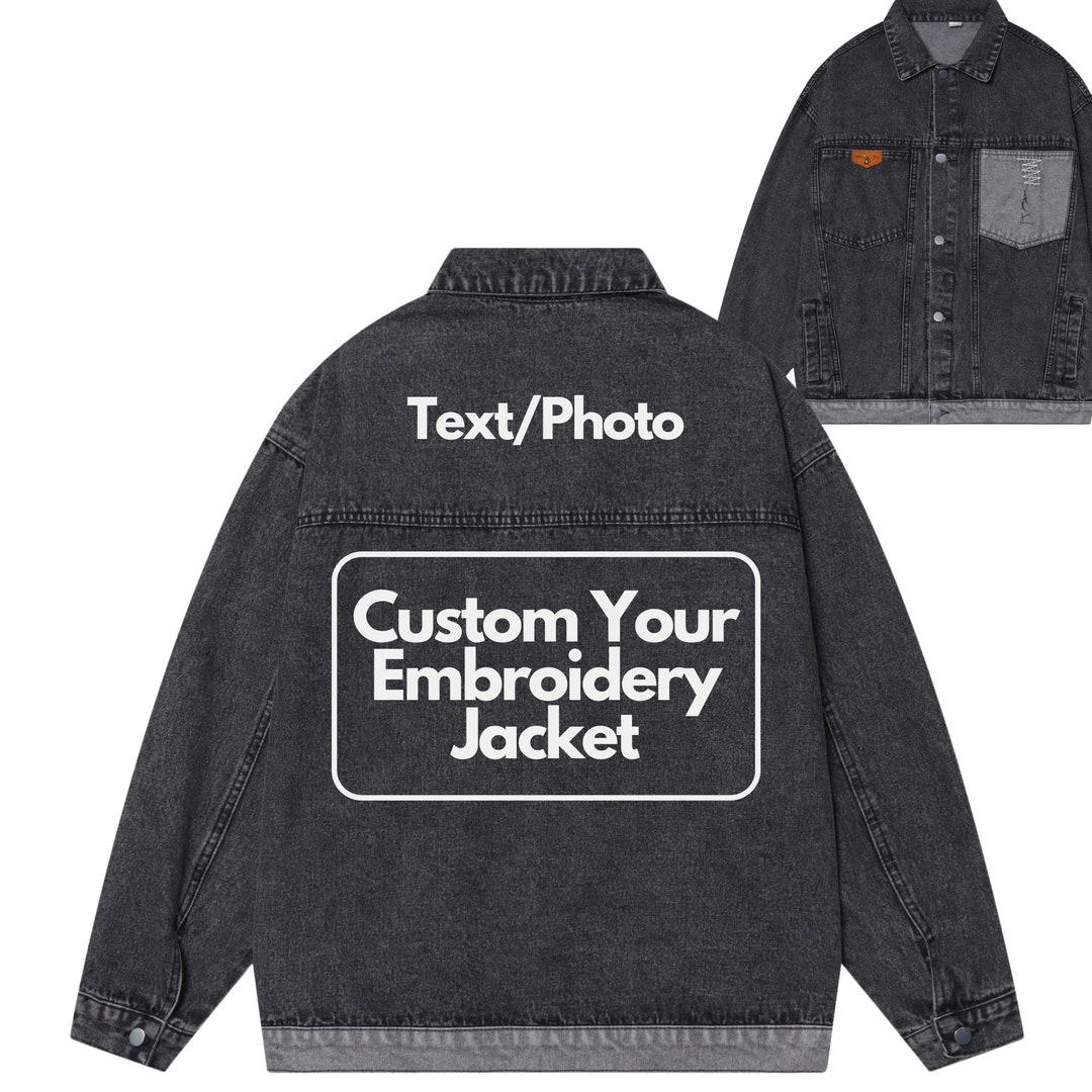 J28 Custom Embroidered Jean Jacket-trendy,lightweight, and Stylish ...