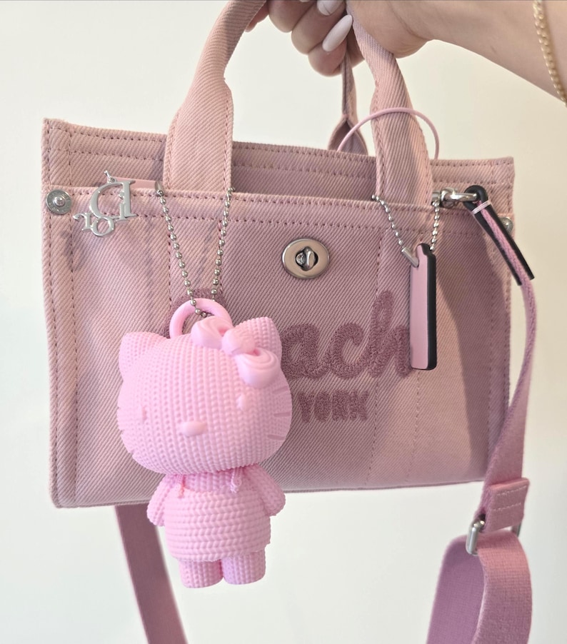 Hello Kitty Style 3D Printed Keychain – Cute Pink Accessory for Kawaii ...