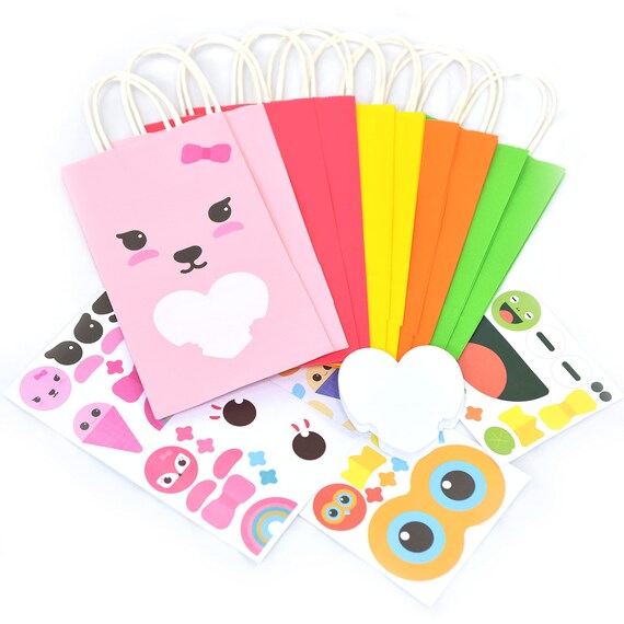 Multi Color 10 Pack Kraft Paper Bags With DIY Fun Creative - Etsy