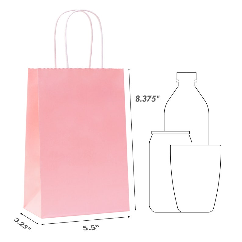 Pink Gift Bags: Small Gift Bags With Handle. Great for Gifts, Wedding ...