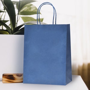Navy Blue Paper Gift Bags With Handle: Medium Size. Great Bags for ...
