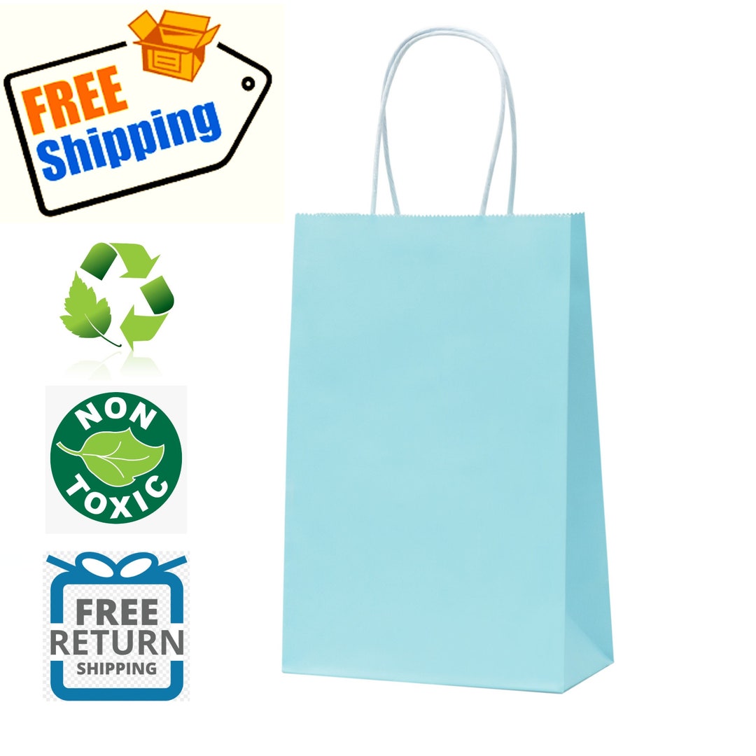 Light Blue Gift Bags: Small Gift Bags With Handle. Great for Gifts ...