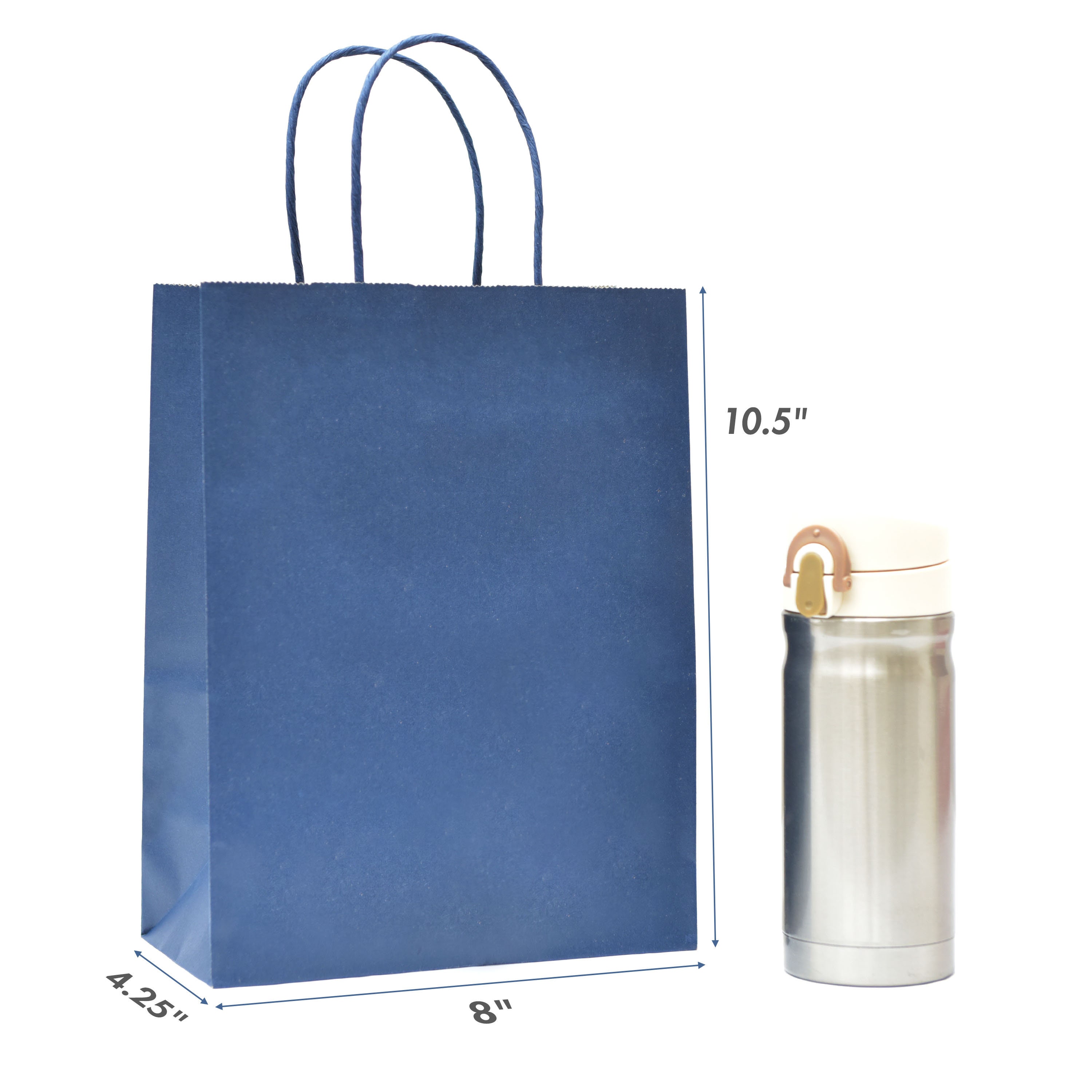 Navy Blue Paper Gift Bags With Handle: Medium Size. Great Bags for ...