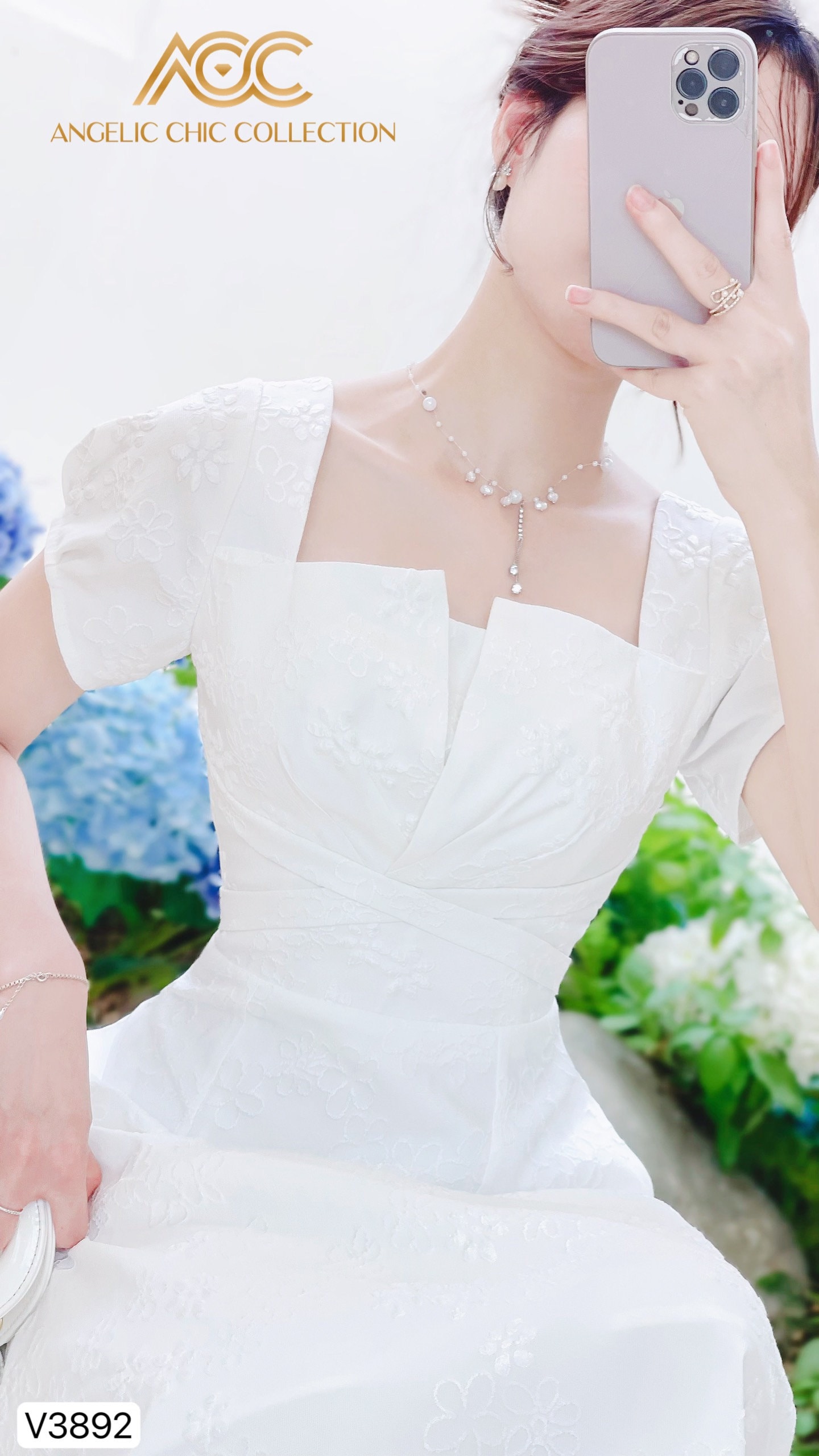 Women White Dress, Puff Sleeves Midi Long Dress for Women, Formal White ...