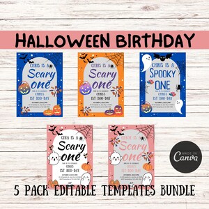 Scary One Halloween Birthday Invitation | Editable Instant Download ...