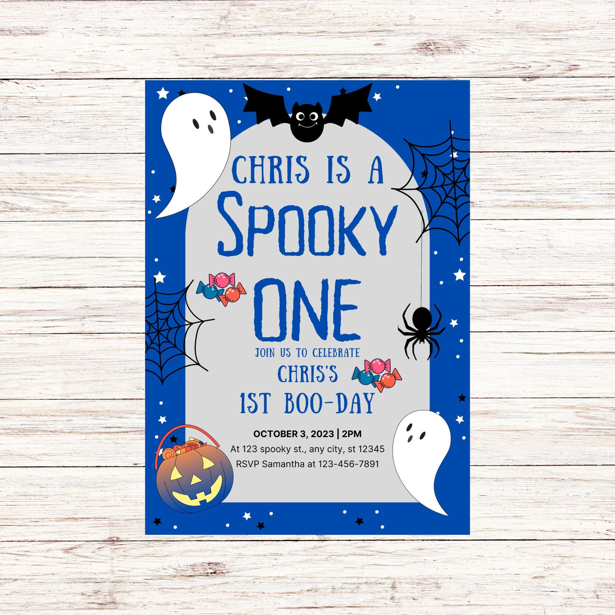 Scary One Halloween Birthday Invitation | Editable Instant Download ...