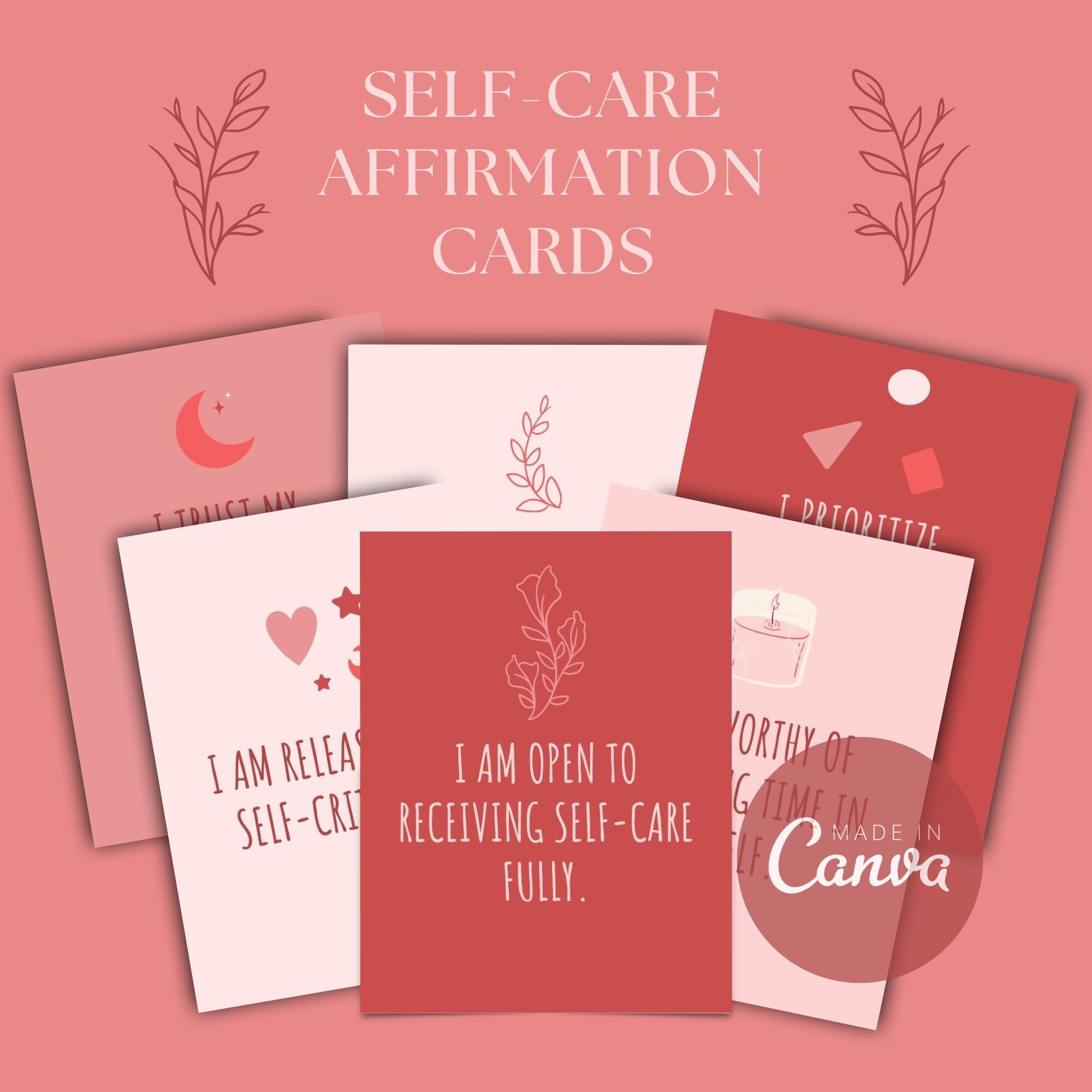 Self-care Affirmation Cards Nurture Your Mind Body and - Etsy