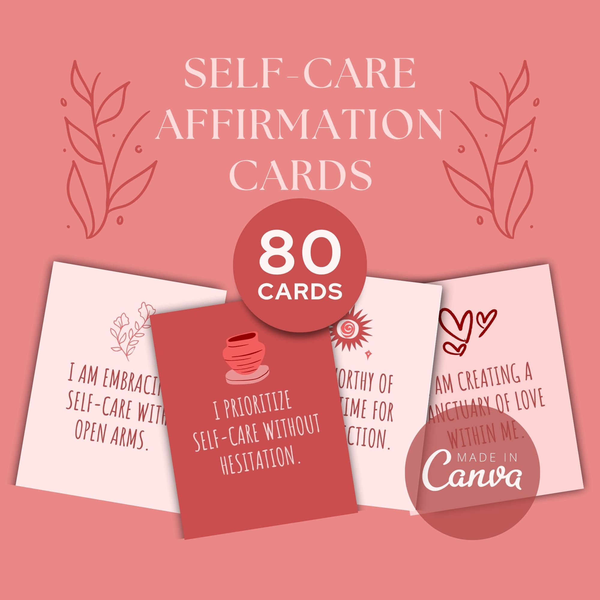 Self-care Affirmation Cards Nurture Your Mind Body and - Etsy