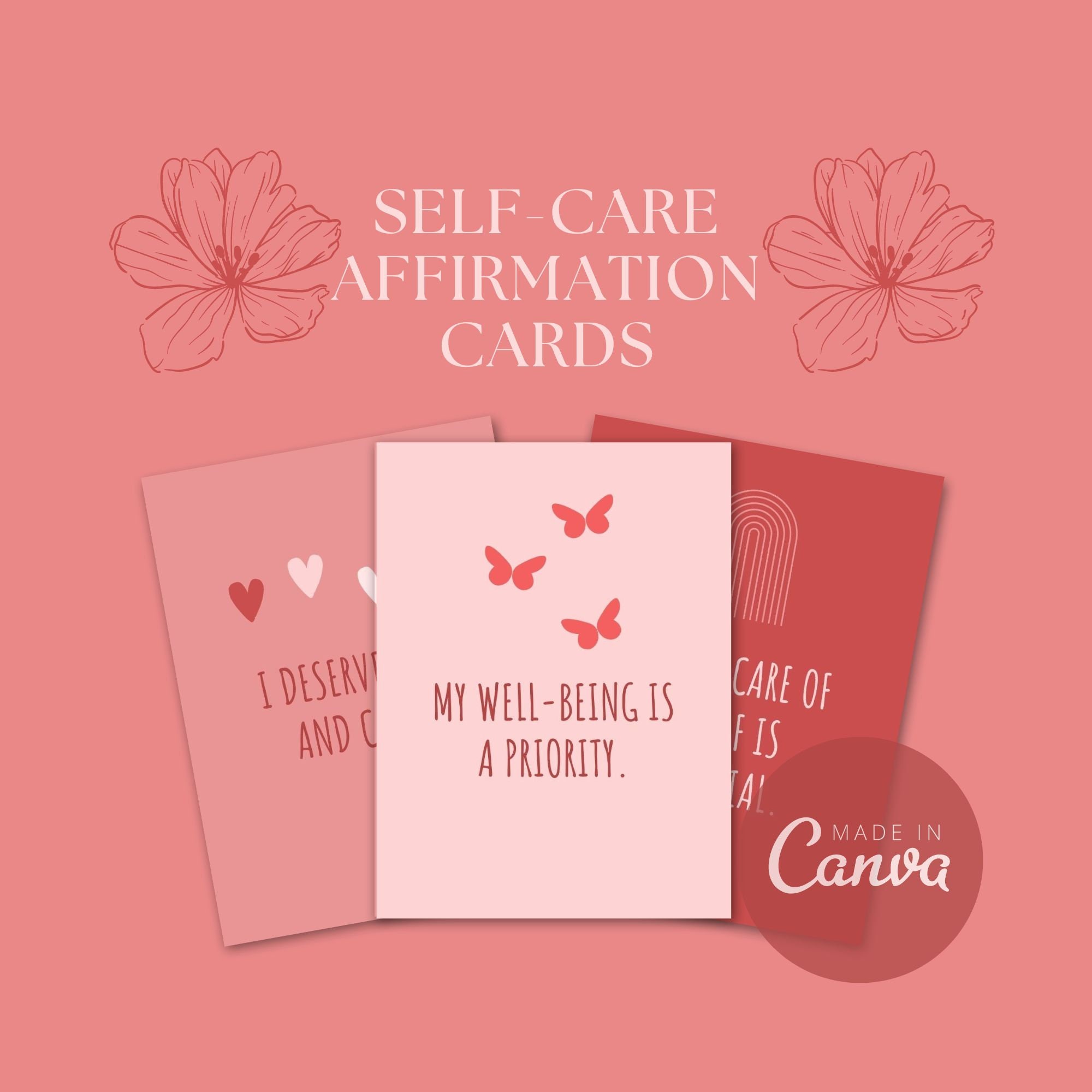 Self-care Affirmation Cards - Nurture Your Mind, Body, and Soul - Etsy