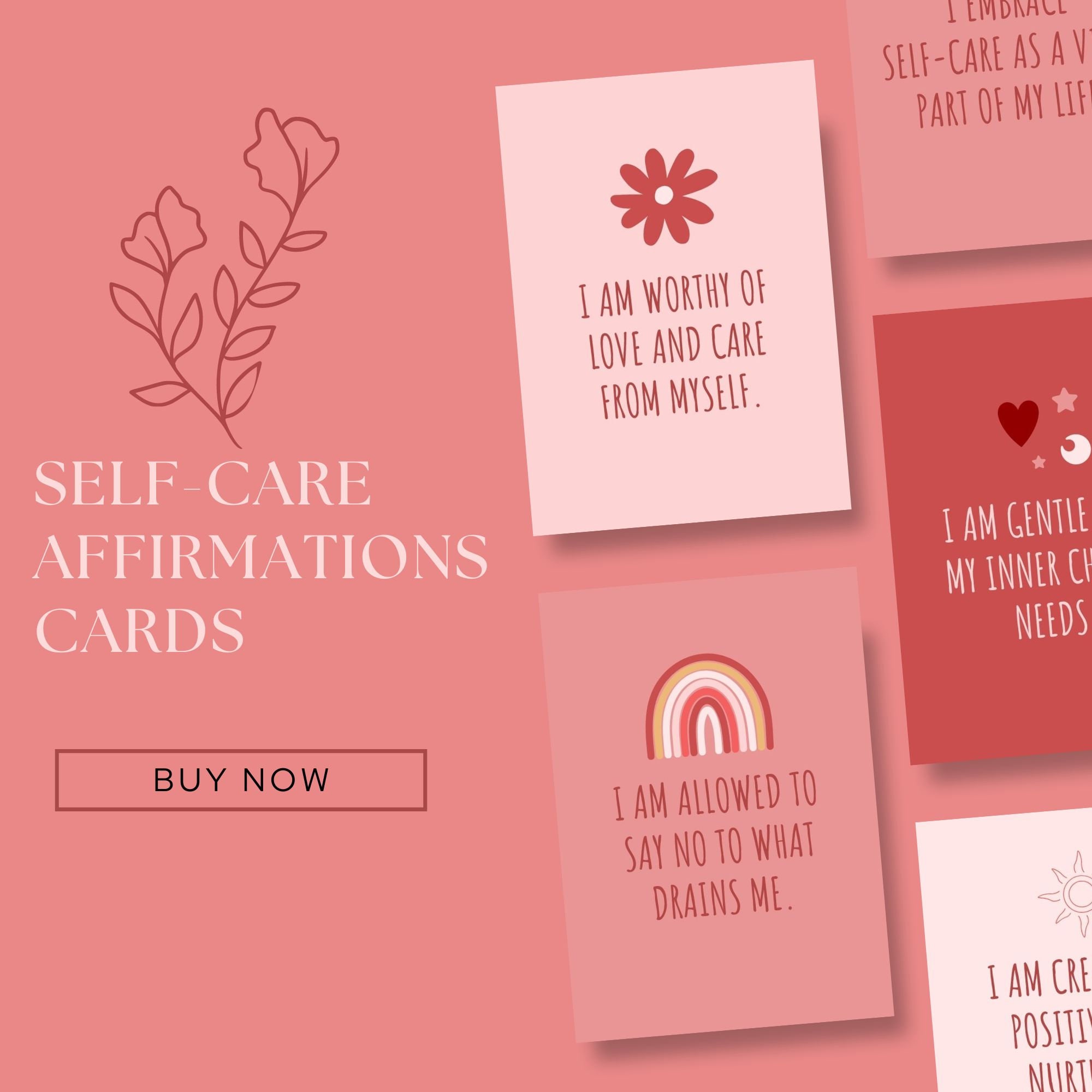 Self-care Affirmation Cards - Nurture Your Mind, Body, and Soul - Etsy