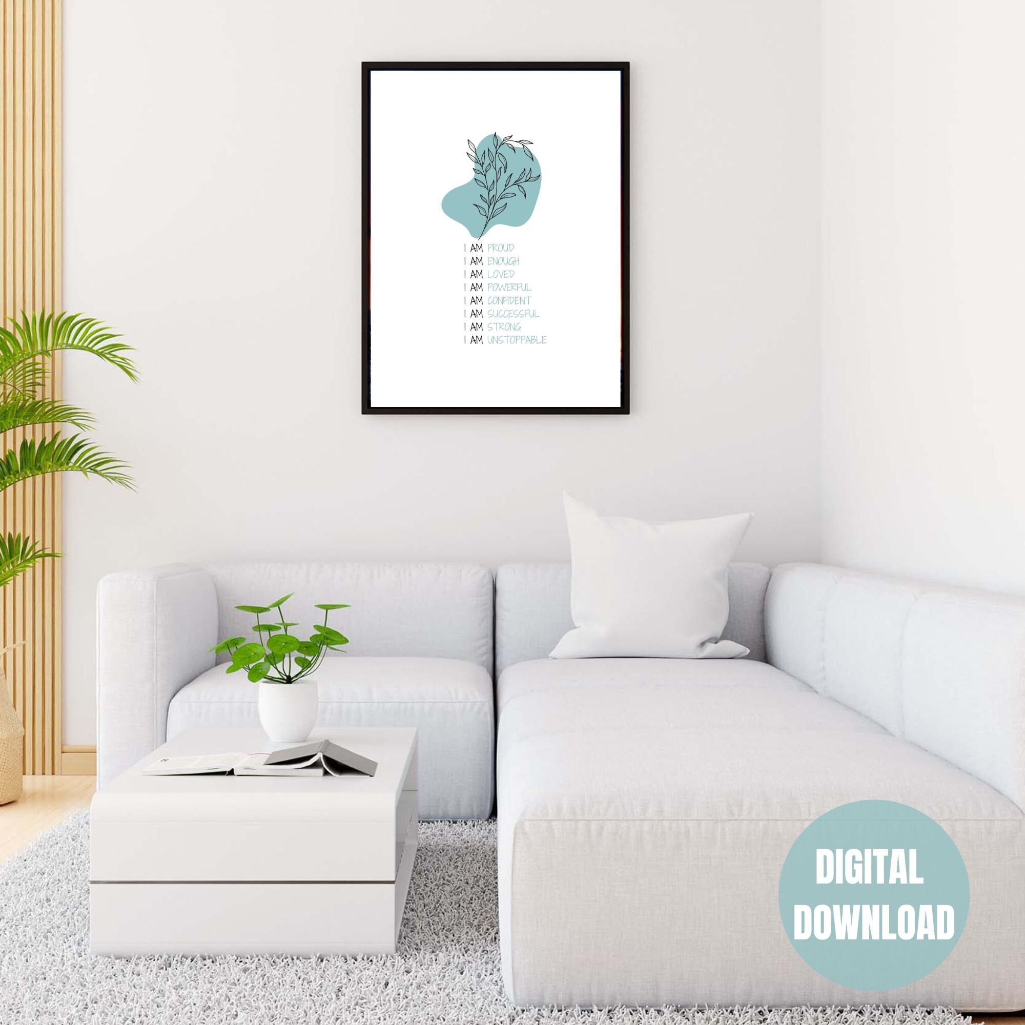 I Am Daily Affirmations Print, Printable Wall Art for Manifesting ...