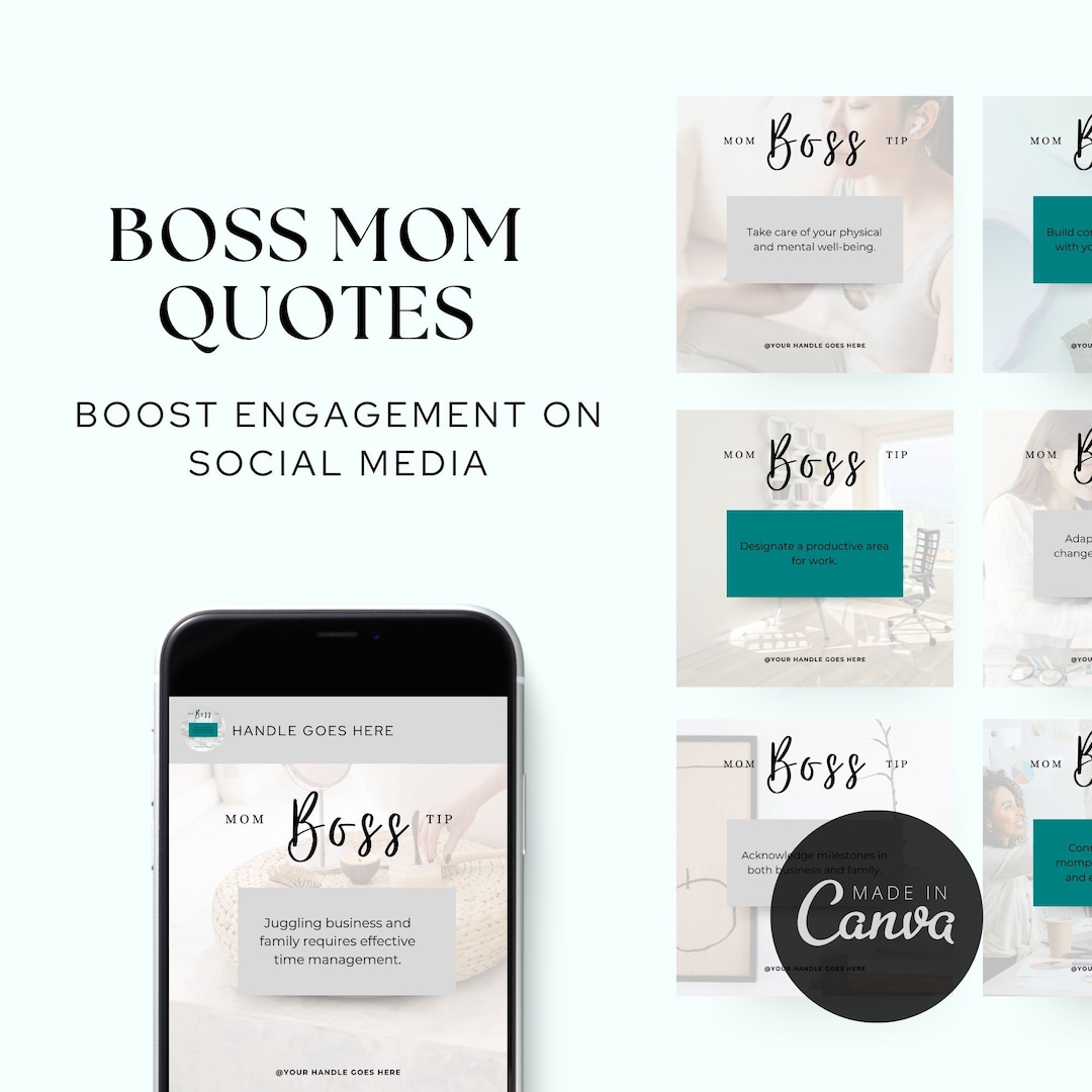 Empower Mom Bosses With 31 Inspirational Sayings Templates Motivate ...