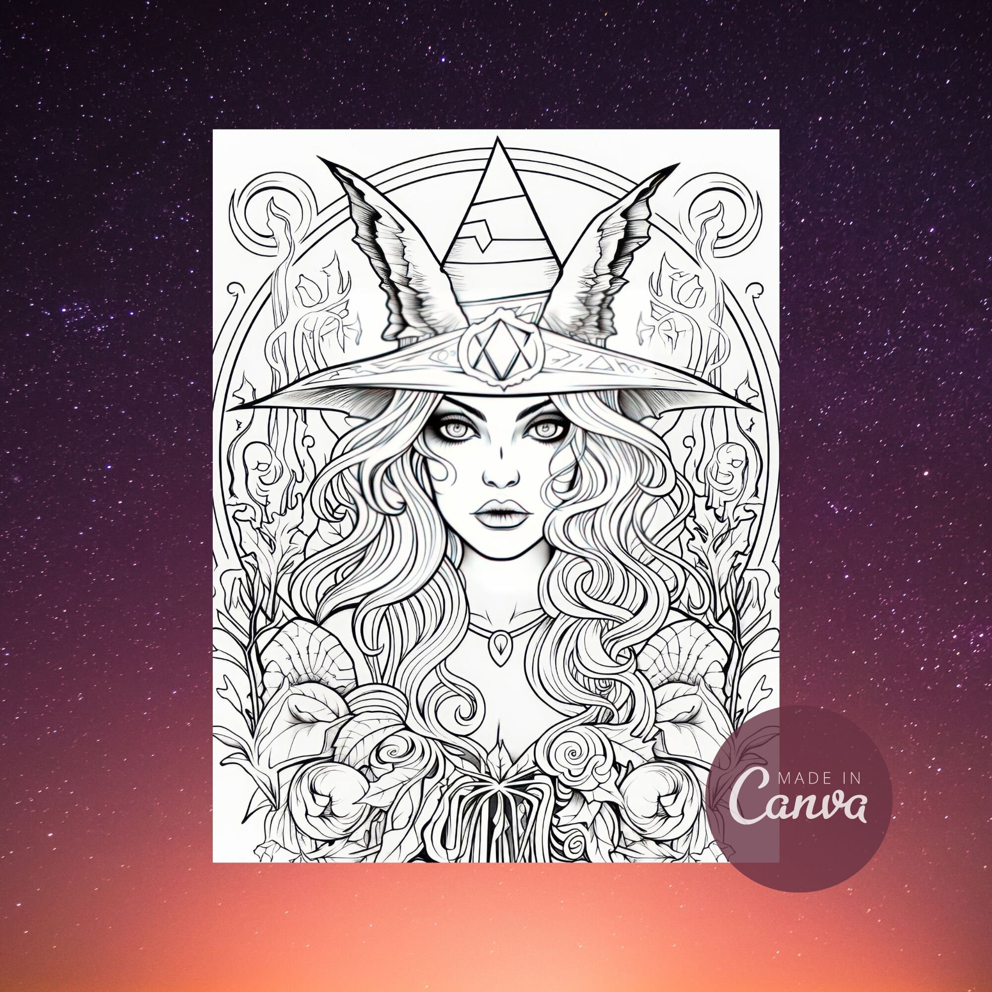 Mystical Witch-themed Coloring Pages | Halloween Magic | Horror ...