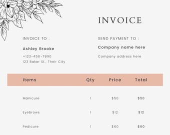 Beauty Salon Receipt | Etsy