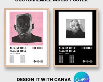 Album Cover Poster Canva Template - Customizable Digital Music Poster - Album Poster ...