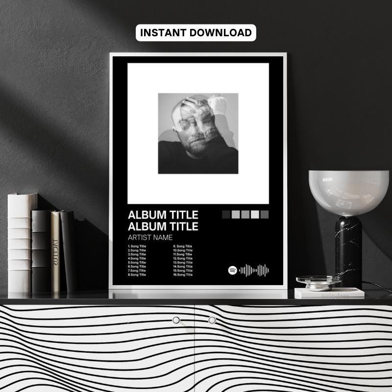 Album Cover Poster Canva Template - Customizable Digital Music Poster - Album Poster ...