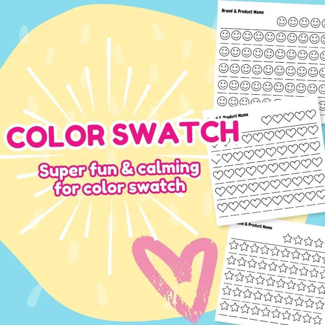 Blank Color Swatch Charts - Instant Download Printable PDF Sheets for ...