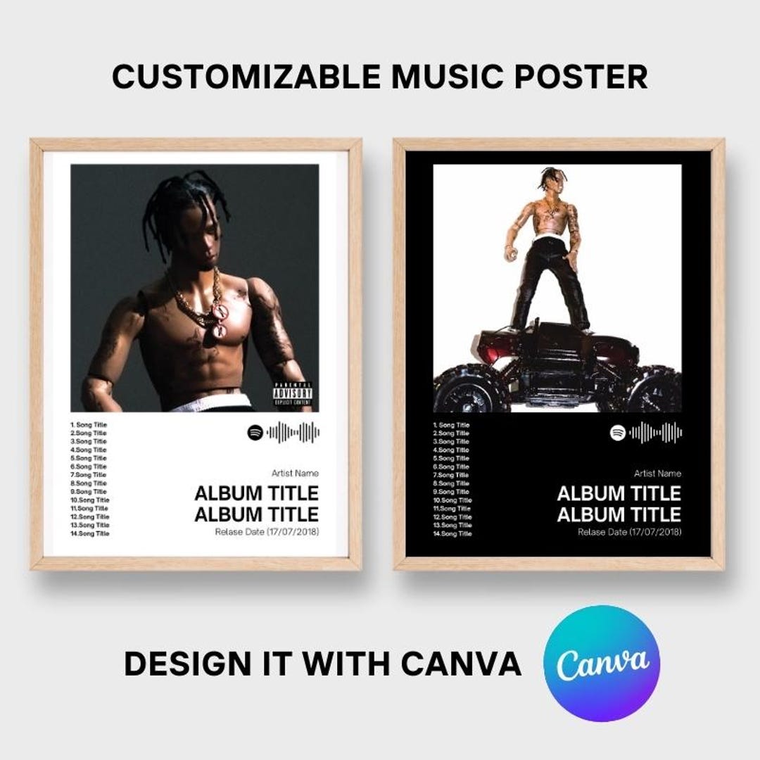 Album Cover Poster Canva Template - Customizable Digital Music Poster - Album Poster ...