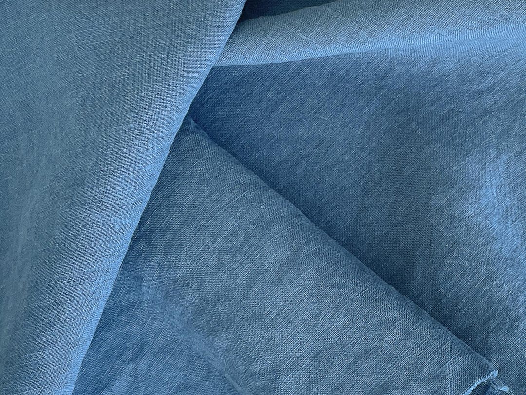 Dusty Blue Organic Linen Fabric – Enzyme Washed OEKO-TEX Certified - Etsy