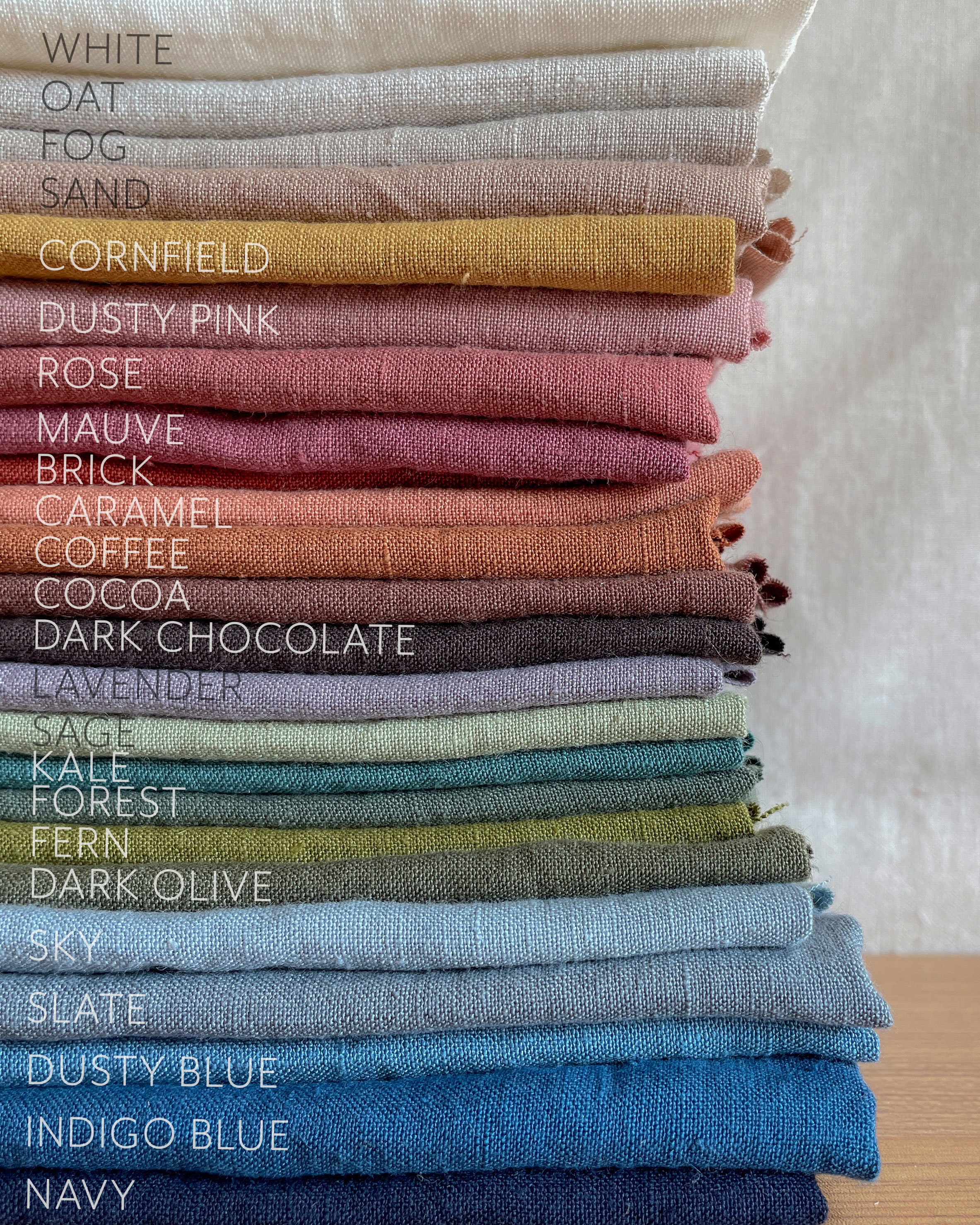 Organic Enzyme Washed Linen Fabric by the Yard, European Flax, OKEO-TEX ...