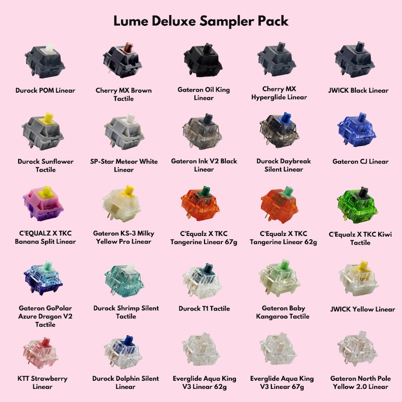 Lume Deluxe Mechanical Keyboard Switch Sampler Pack switch - Etsy