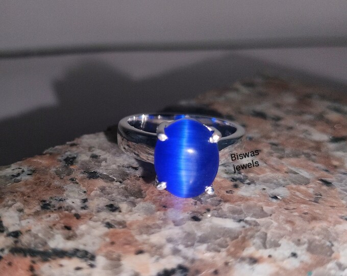 Estate Sterling Silver 925 Cat Blue Topaz Eyes Chasing Tail Design Ring ...