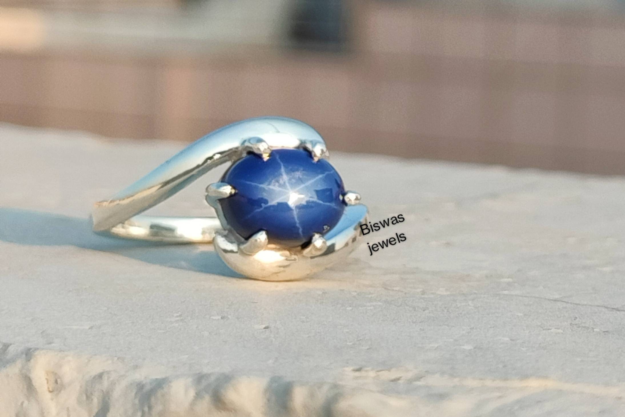 Oval Cut Stylish Blue Star Sapphire Ring 925 Sterling Silver - Etsy