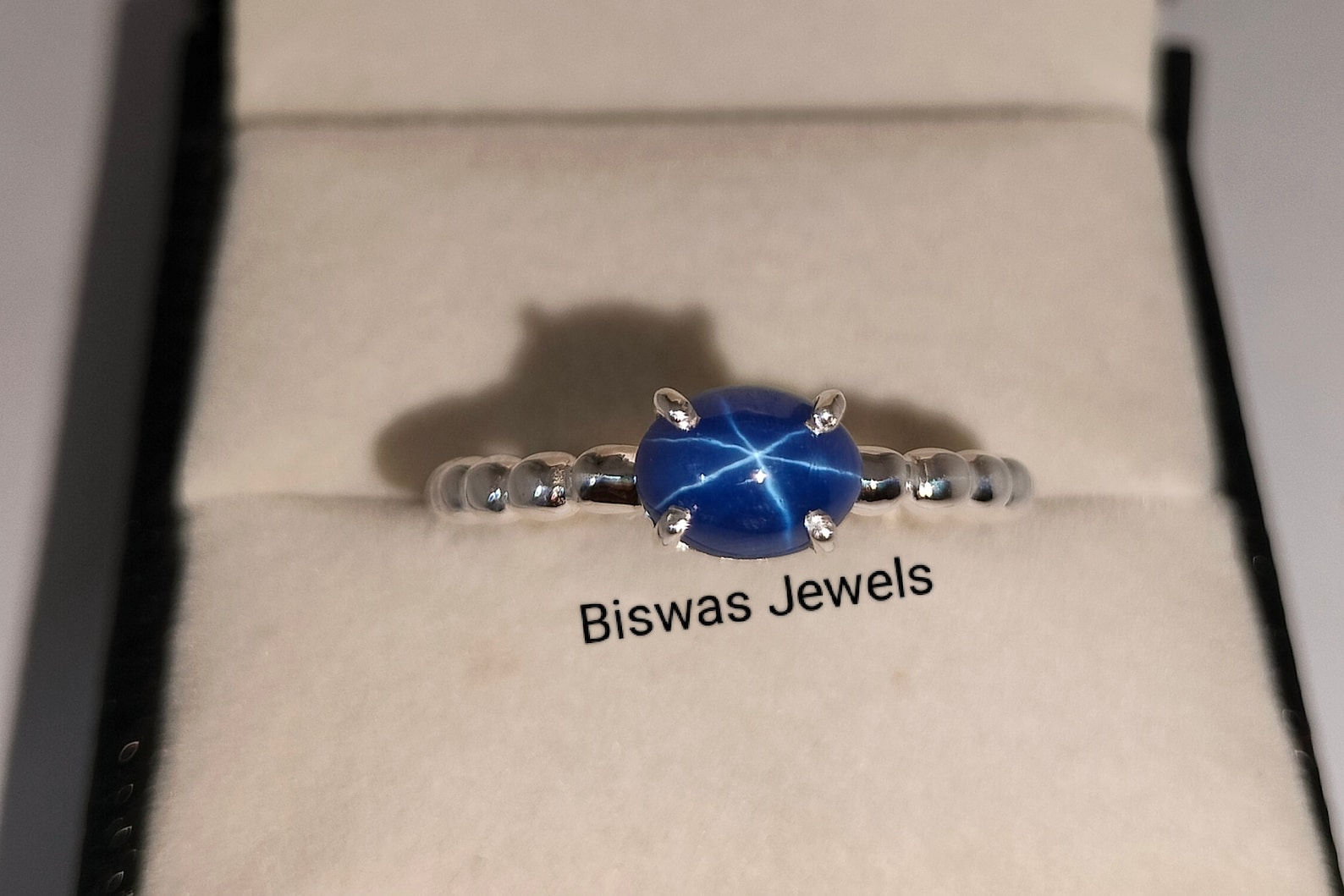 Handmade Sterling Silver Blue Star Sapphire Ring, Gift for Her - Etsy