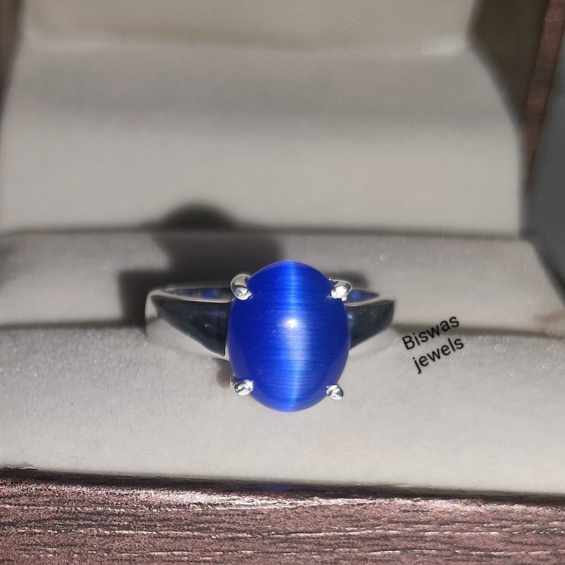 Blue Cats Eye Stone Ring - Etsy