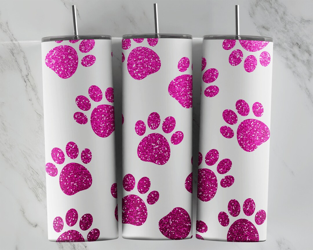 Cute Dog Paws Sublimation Design for Tumblers, Frosted Glass Image ...