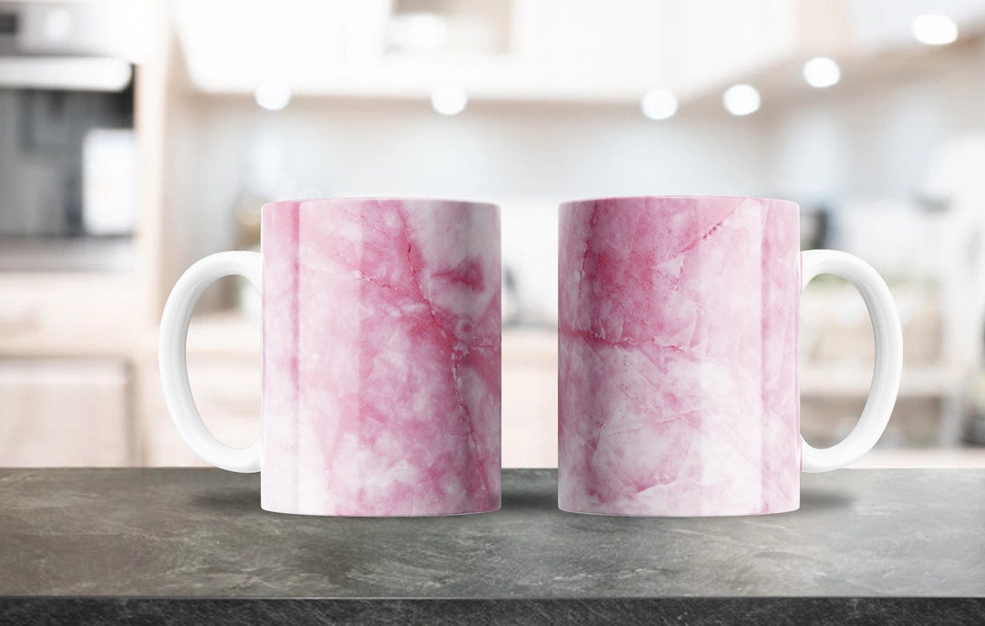 Pink Marble Mug Design, Sublimation Design for 11oz, 15oz Mugs, Coffee ...