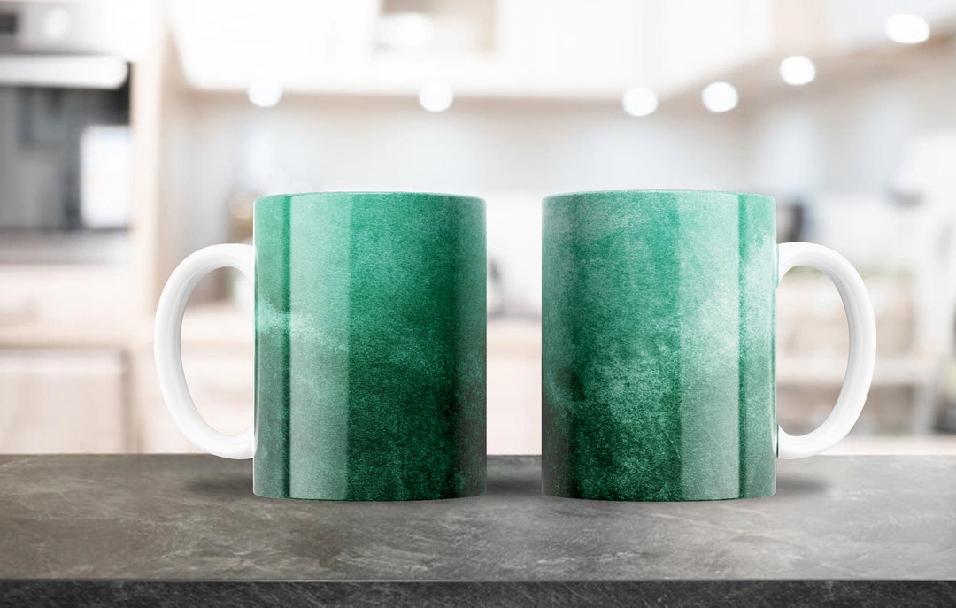 Green Gradient Mug Design, Sublimation Design for 11oz, 15oz Mugs ...