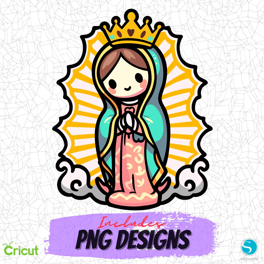 Virgencita PNG Design, Png Digital Clipart, Great For, Stickers, T ...
