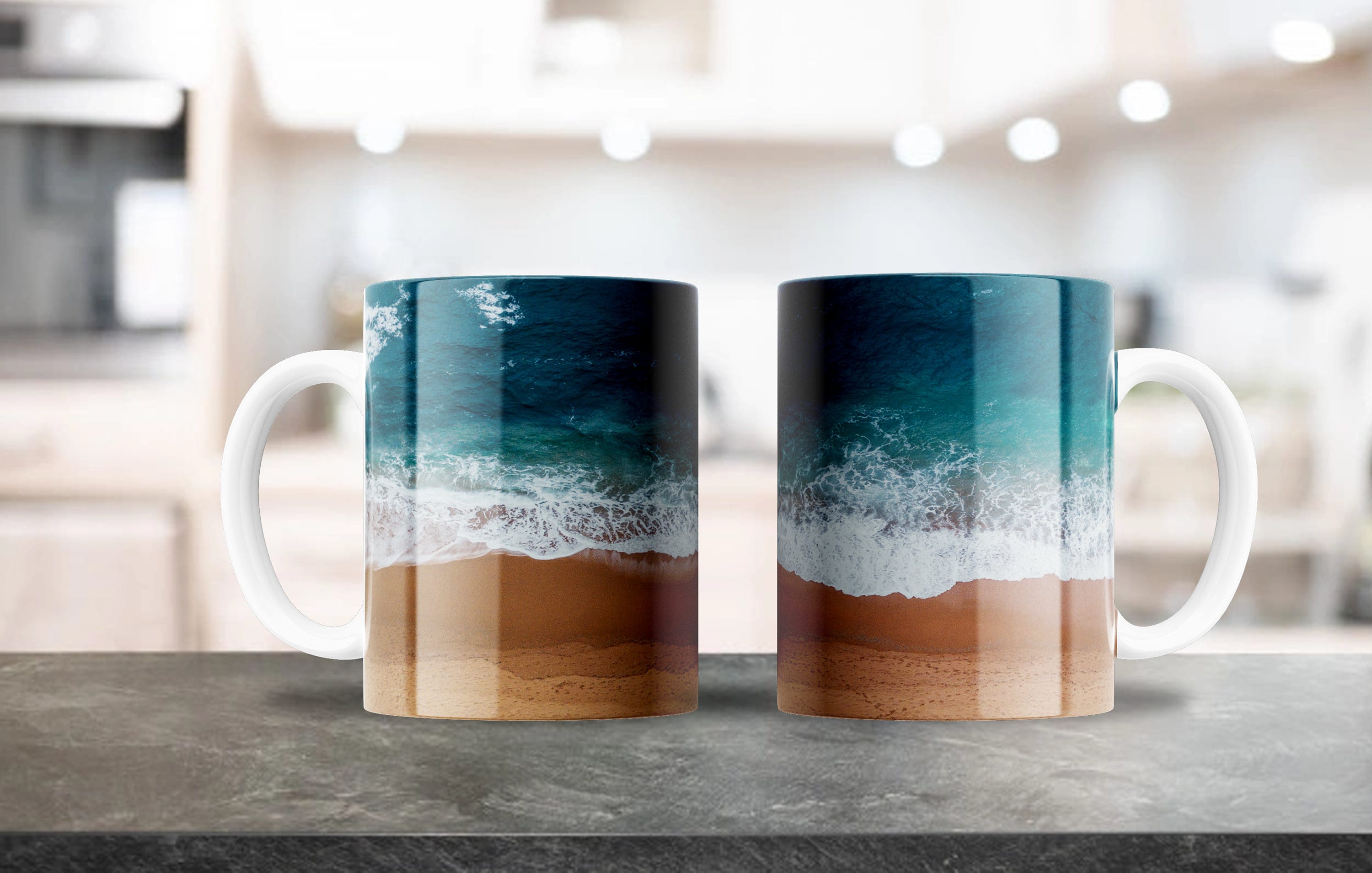 Beach Mug Design, Sublimation Design for 11oz, 15oz Mugs, Coffee Mug ...