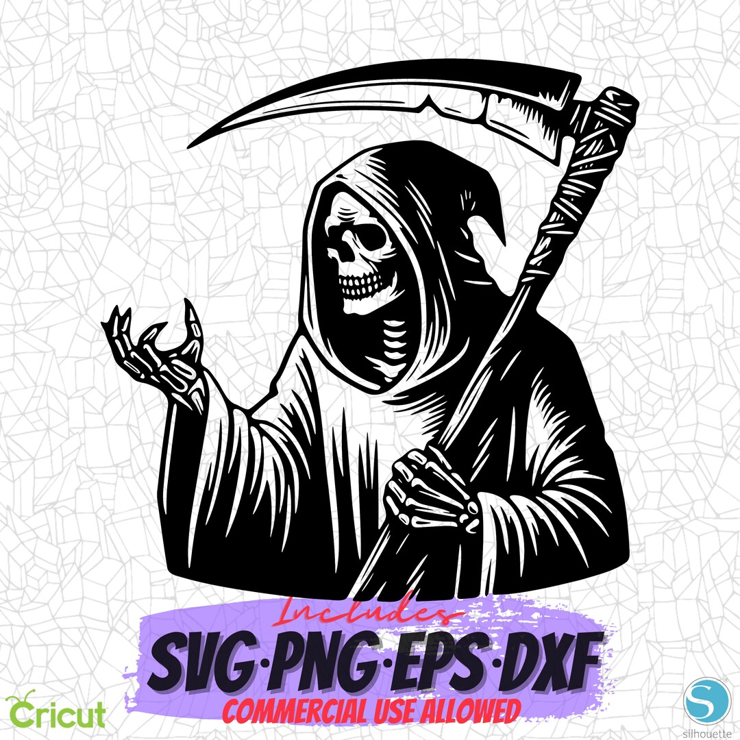 Grim Reaper Svg, Gothic Png Art, Digital Clipart, Eps File Design ...