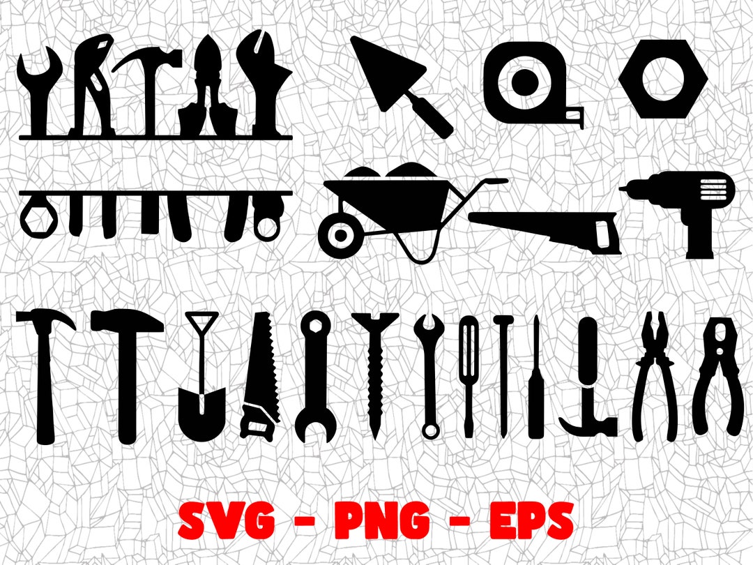 Hand Tools SVG, Cutting File, Png Eps Digital Clipart, Great for Viny ...