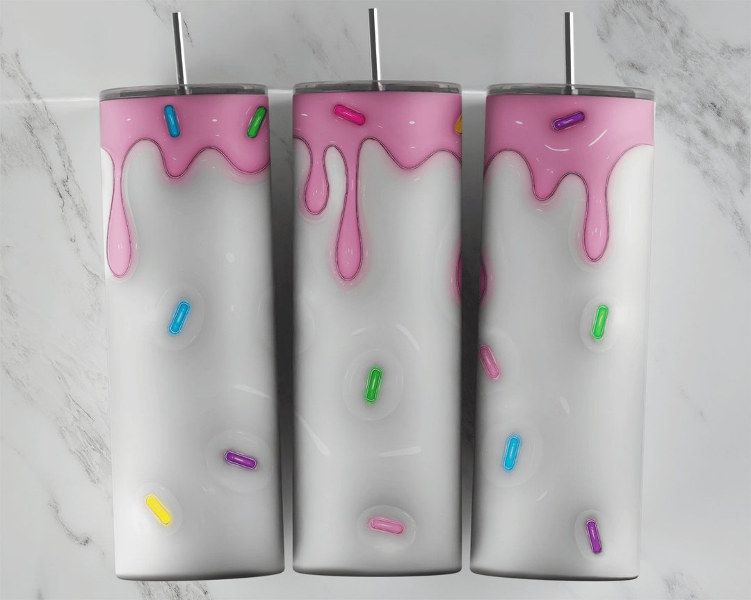 Ice Cream Drip With Sprinkles Sublimation Design for 20oz Skinny ...