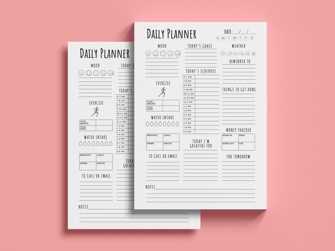 Daily Planner Printable, Hourly Planner, Military Time Plan, Time ...